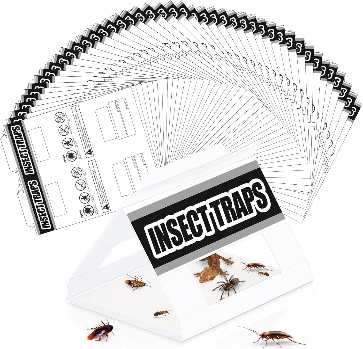 G · PEH Roach and Spider Glue Traps, Indoor 72 Pcs Sticky Traps for ...