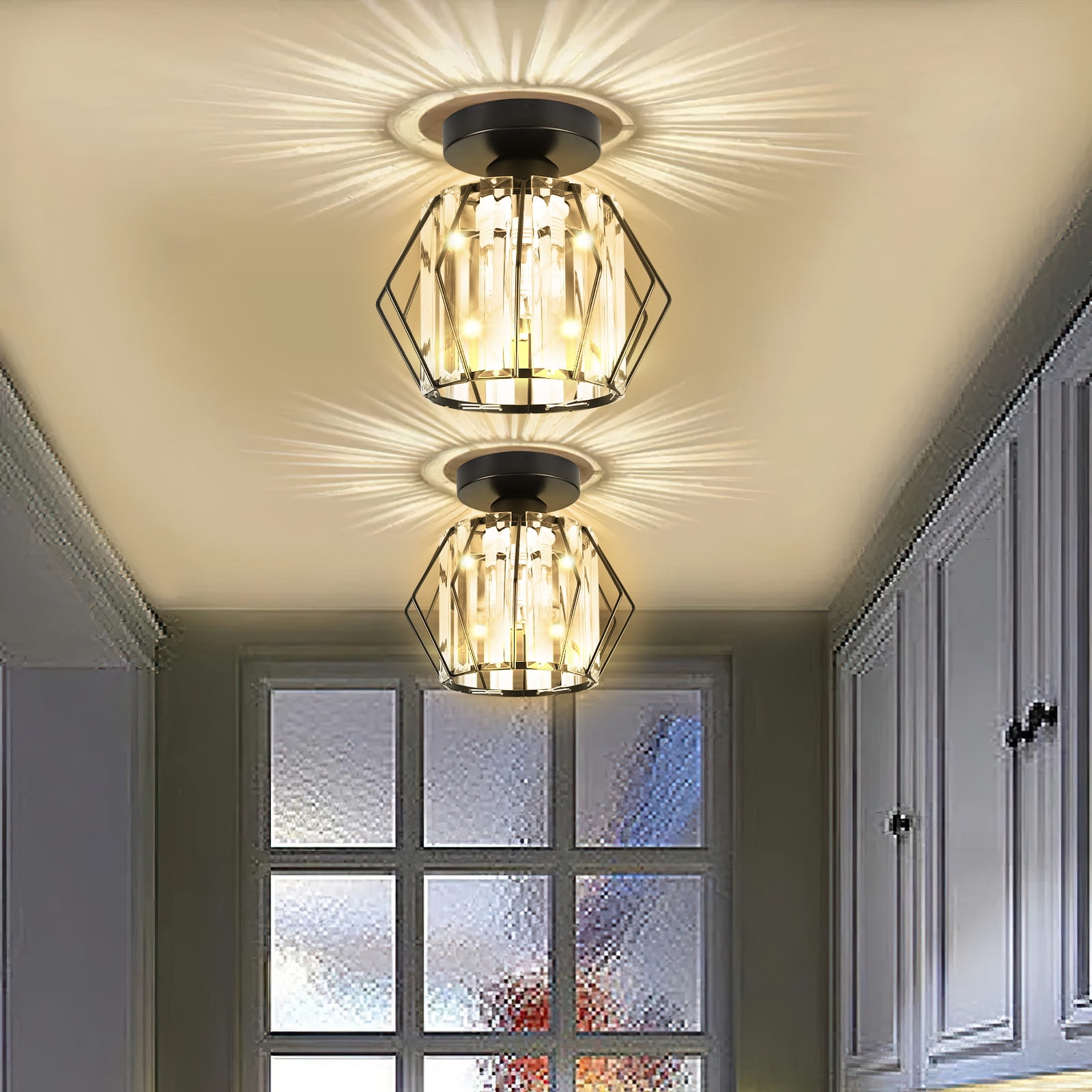 G · PEH Modern Crystal Ceiling Light Small Chandelier - Walmart.com