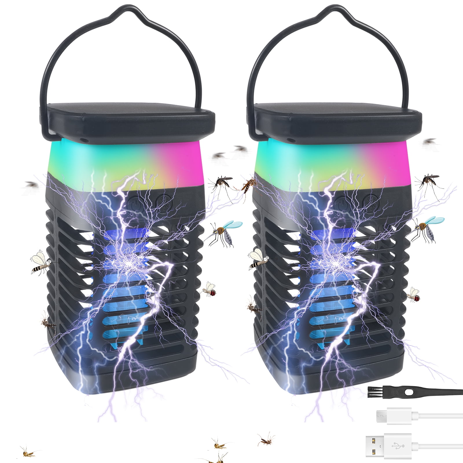 G · PEH Solar Bug Zapper Outdoor, 2 Pack Rechargeable Mosquito Zapper ...