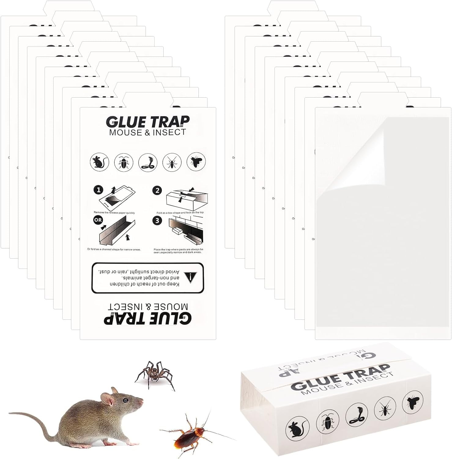 G·PEH Sticky Mouse Traps 36 Pack Mouse Traps Glue Boards Safe and Easy ...