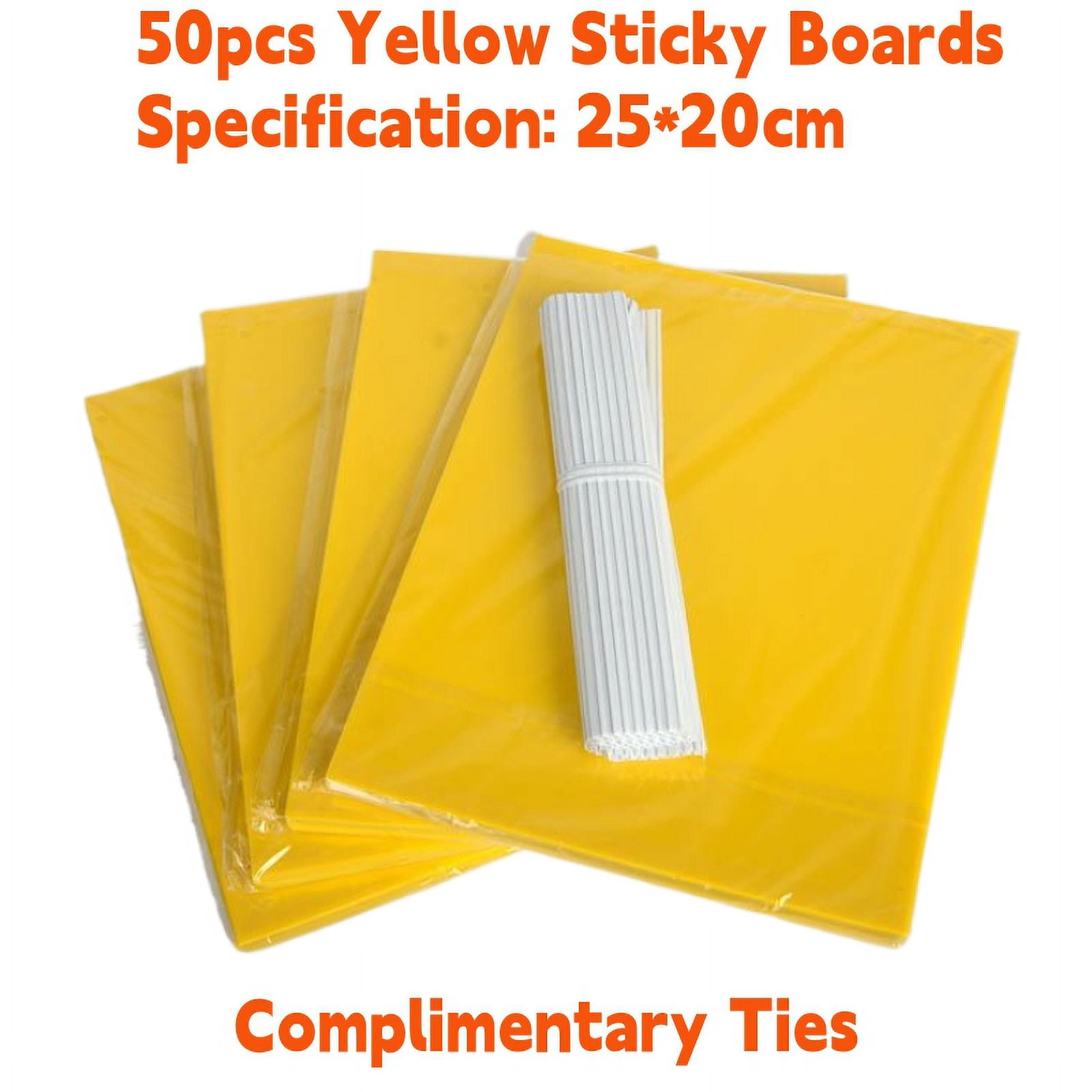 G·PEH Yellow 50pcs 25*20cm Double Sided Sticky Traps Natural Pest ...