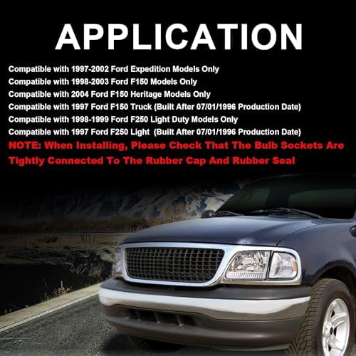 G-PLUS Headlights Assembly with Bulbs, Compatible with Ford Expedition ...