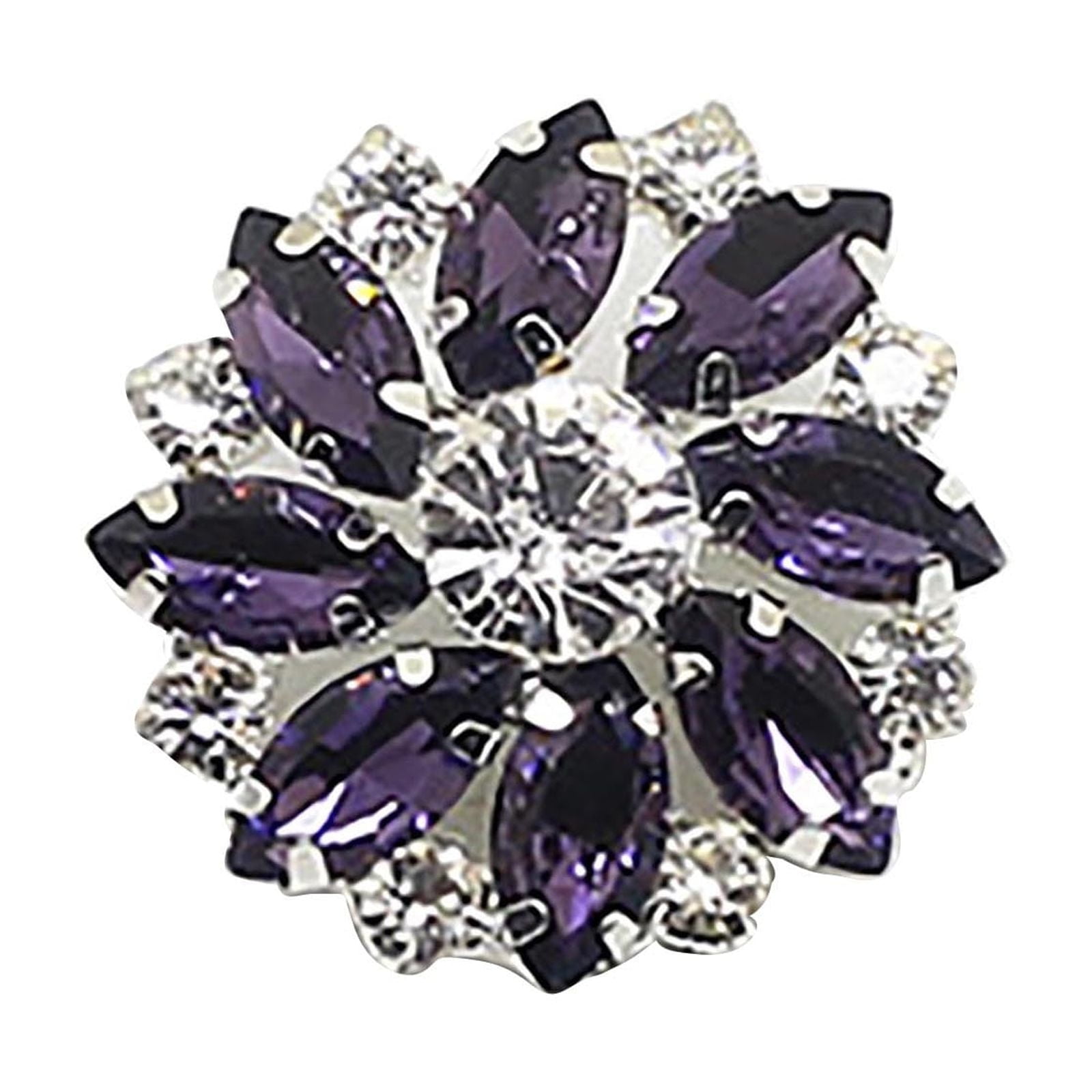 G Pack Of 10 Floral Rhinestone Buttons For Diy Fashion And Craft ...