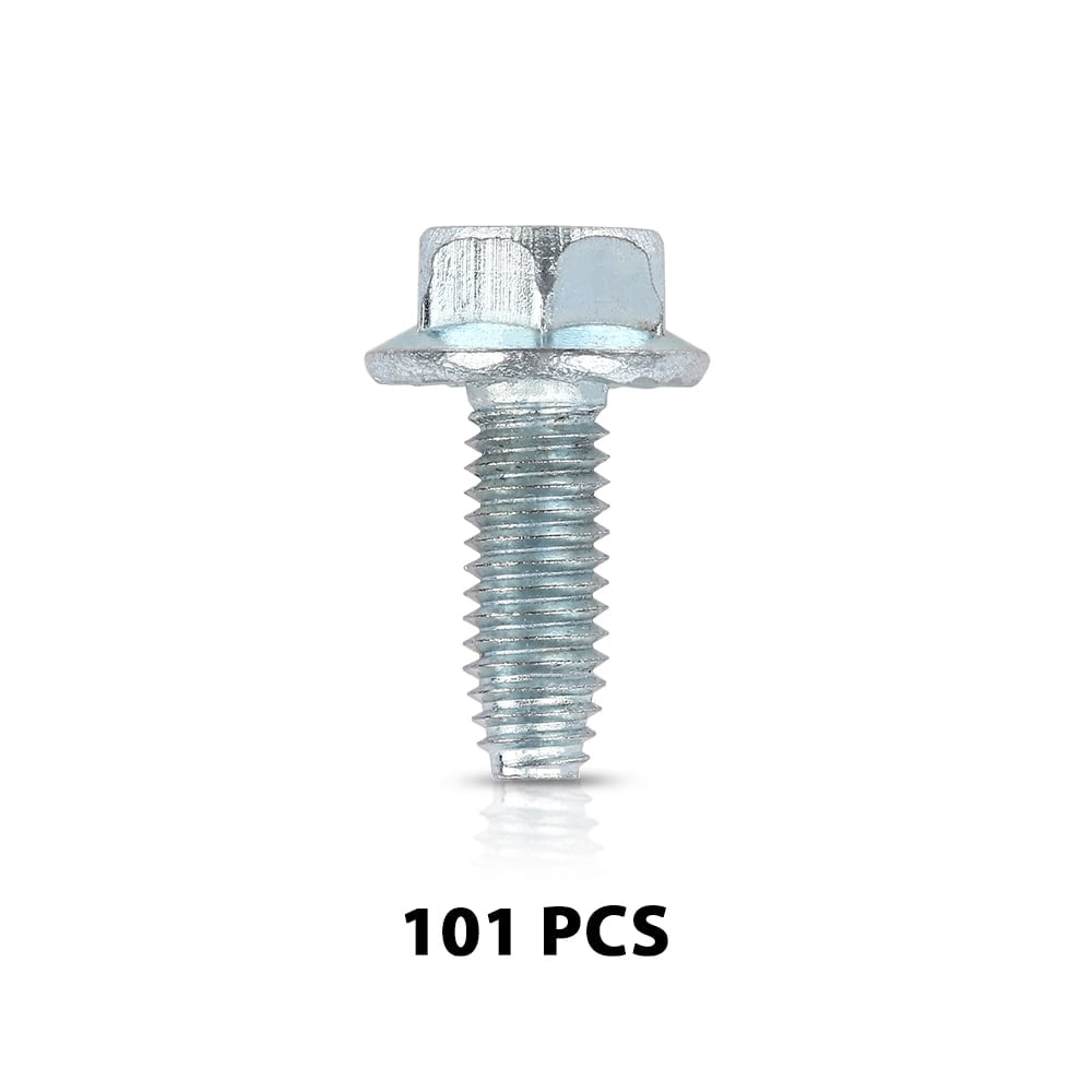 100 License Plate Screws Fit for Most Vehicles,#14x 3/4" (#1620), Hex ...