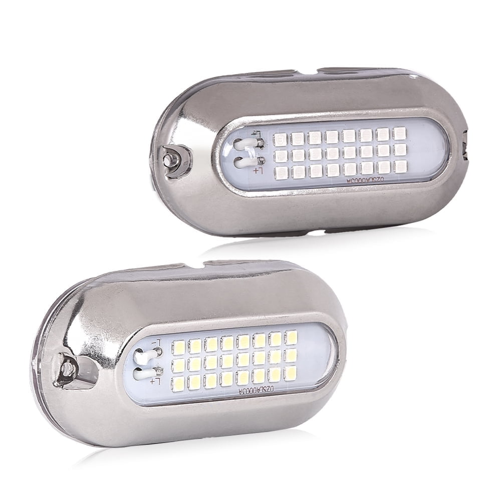 2Pcs Led Pontoon Boat Docking Light White & Blue Marine Boat Light 12V ...