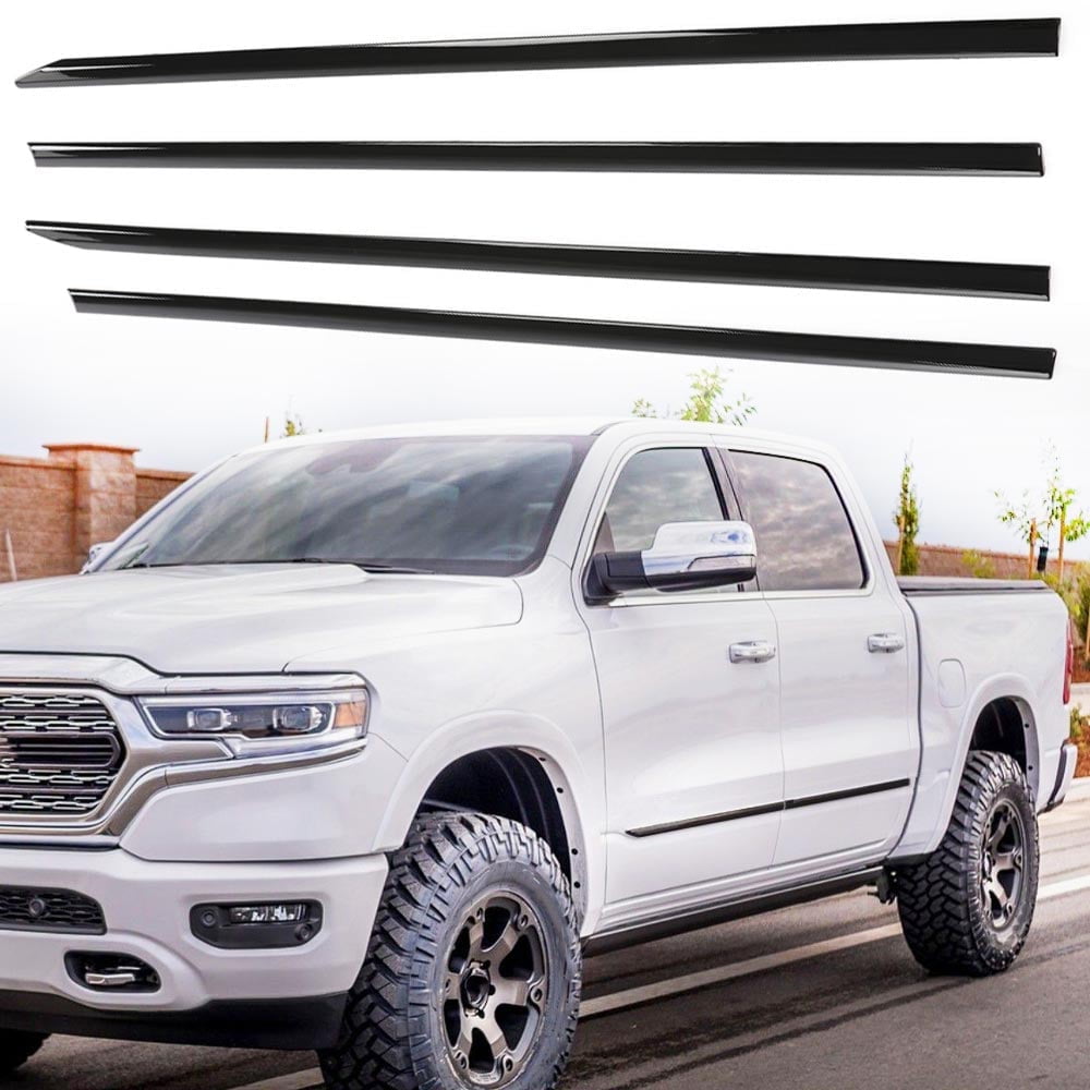 G-Plus ABS Body Side Moldings Trim 4pcs Fit for 2019-2021 Dodge Ram 1500 Crew Cab Door Molding ...