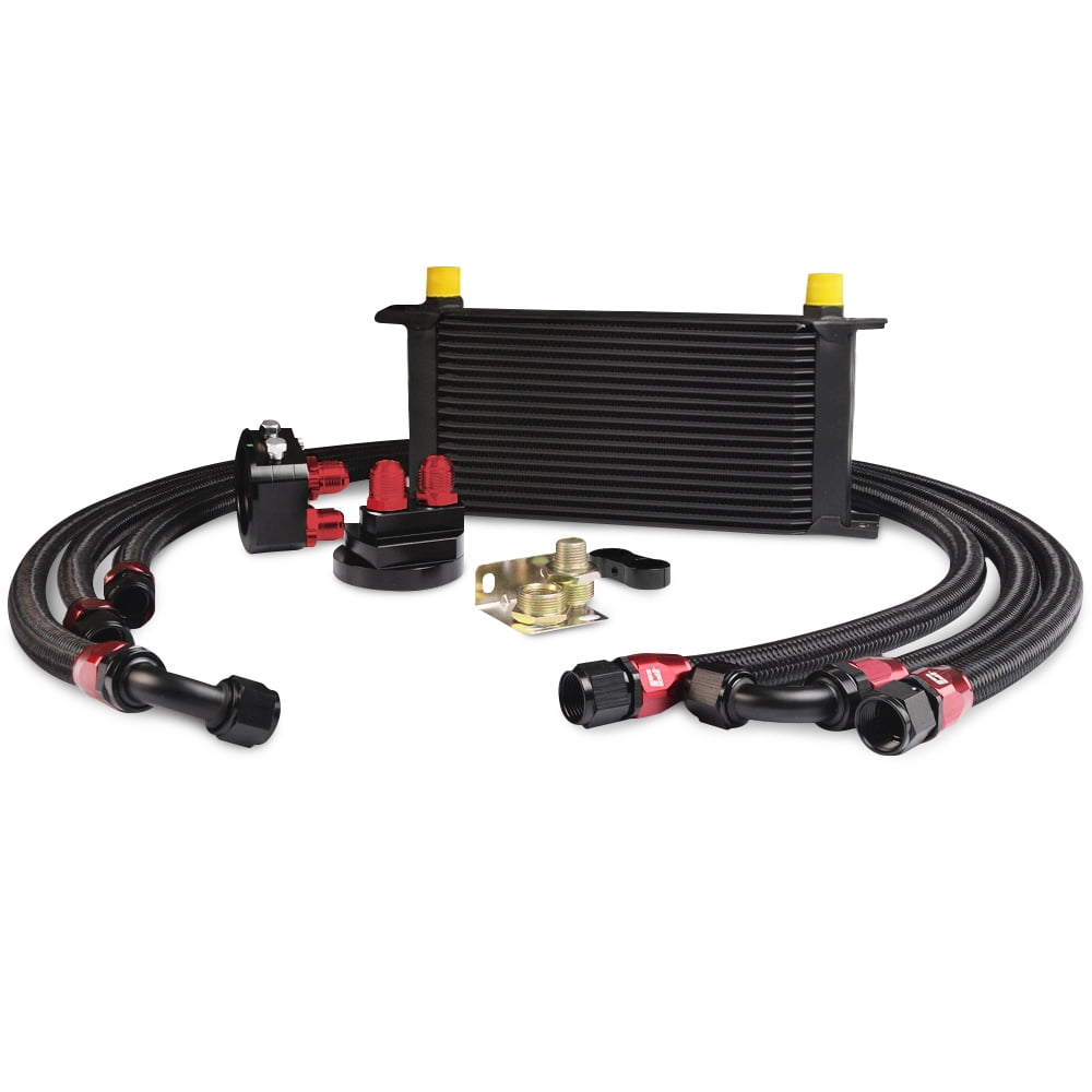 AN10-10AN 19 Row Engine Oil Cooler (Black 19 Row English-style C ...