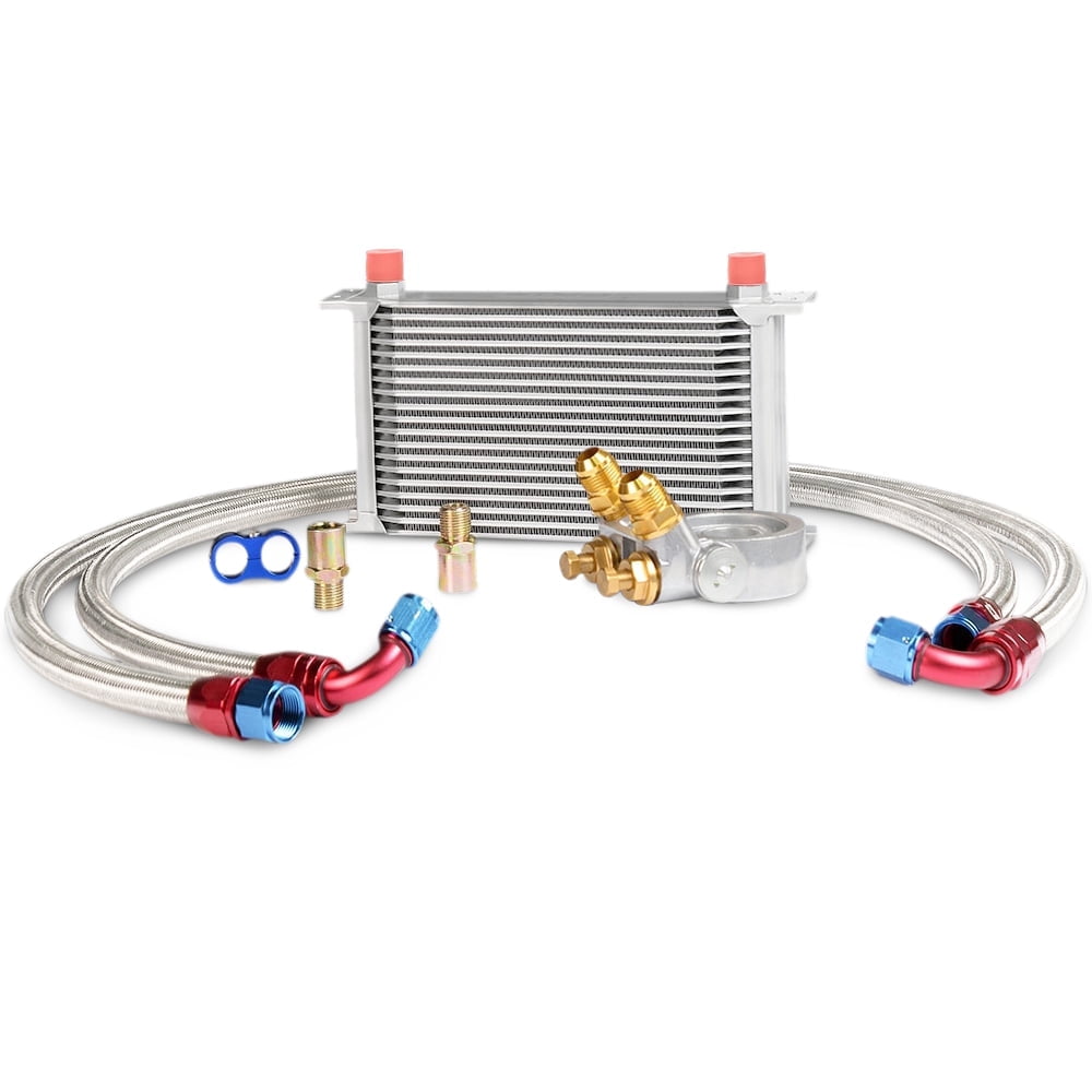 AN10-10AN 19 Row Engine Oil Cooler (Silver, 19 Row English-style Set ...