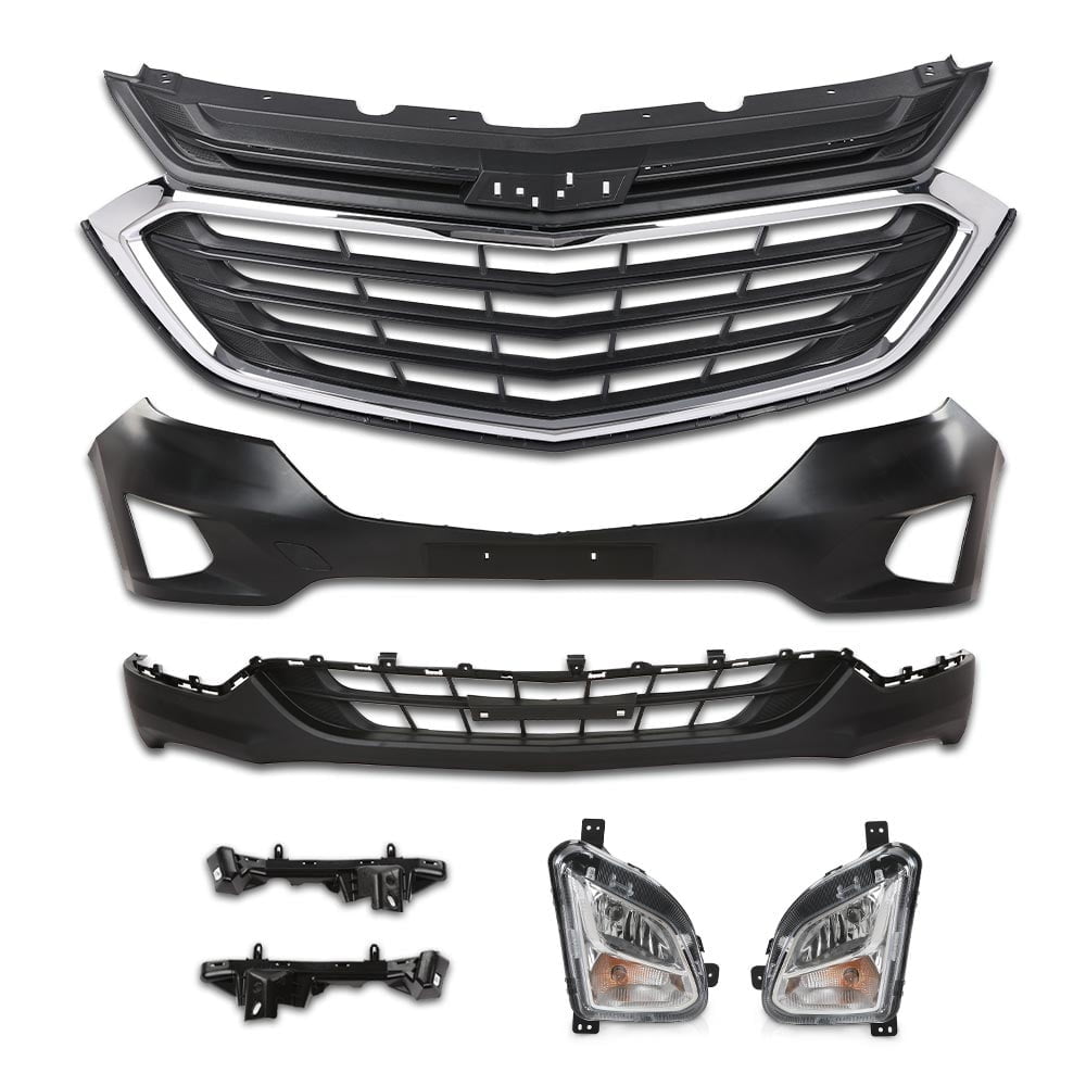 Front Bumper Cover Upper Lower Grille Set Fit for Chevy Equinox 2018 ...