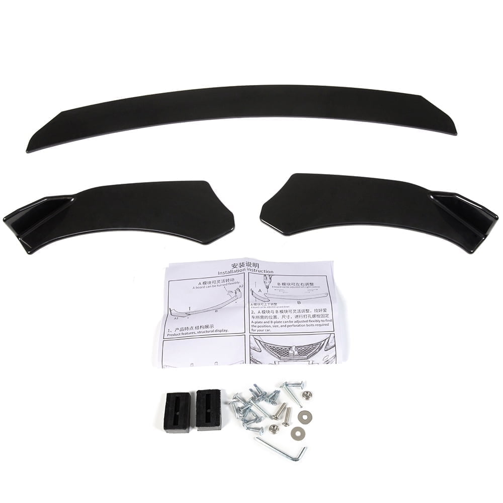 Front Bumper Lip Chin Spoiler Splitter Fit for Honda BMW Audi Universal ...