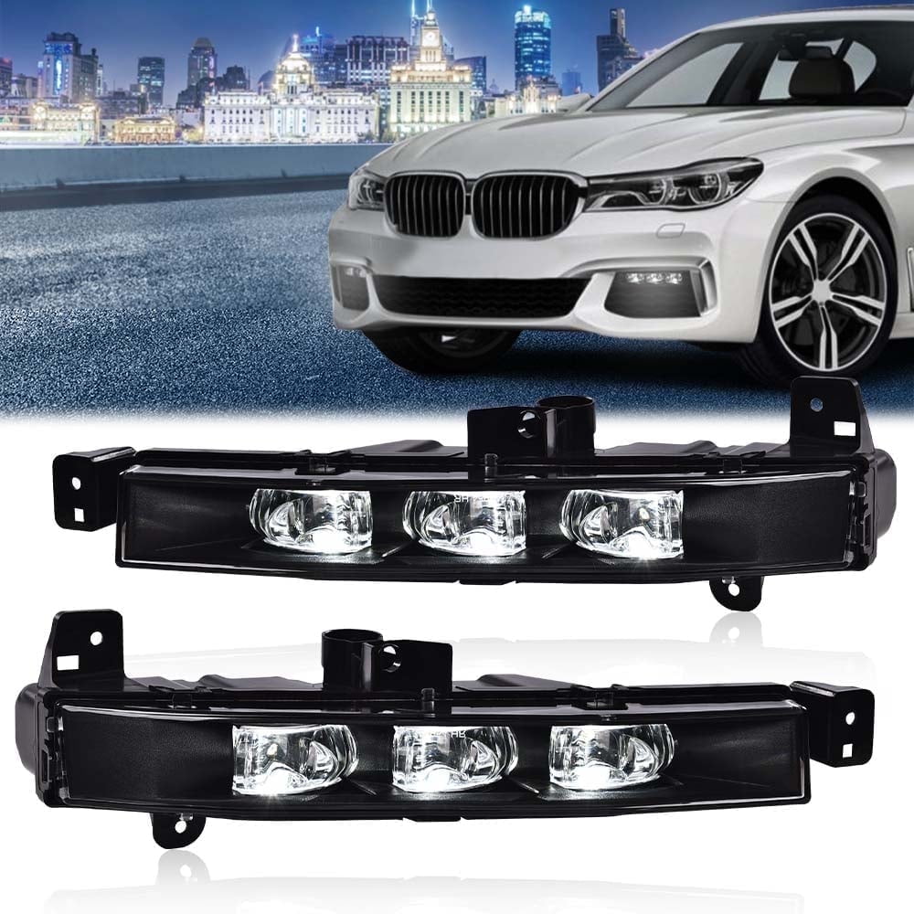 G-Plus Front Pair LED DRL Fog Lights Fog Lamps Fit for 2016-2019 BMW ...