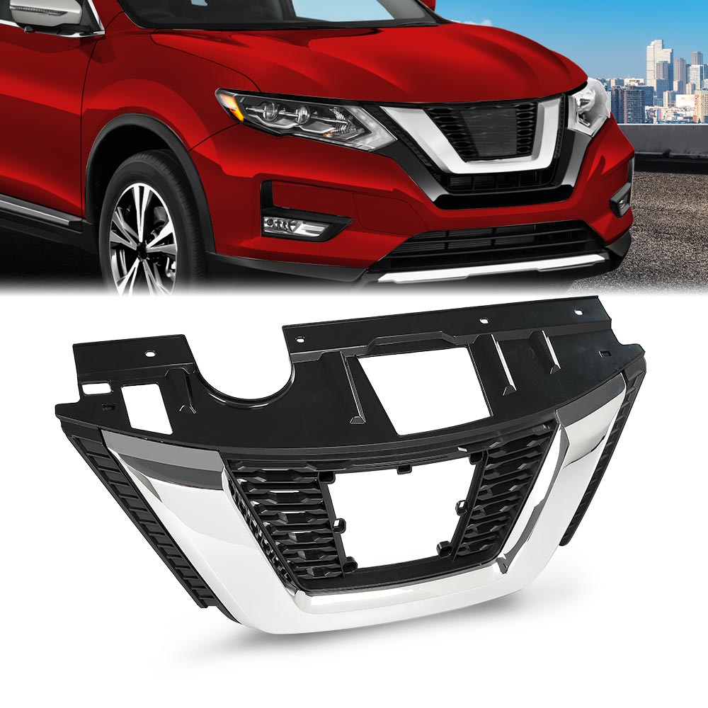 G-Plus Front Upper Bumper Grille Assembly Chrome Trim Fit for Nissan ...