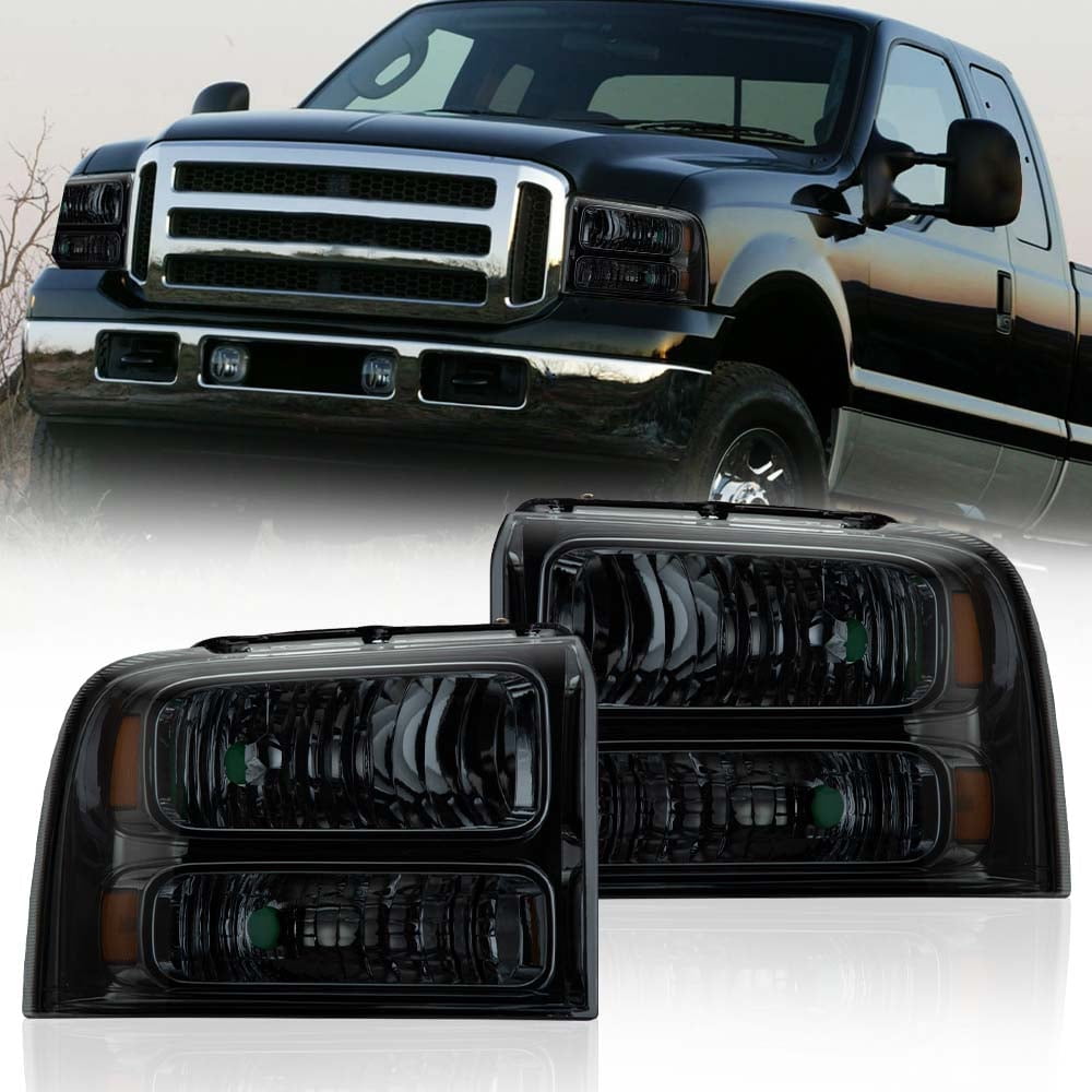 2006 F350 Headlights Led Smoked LED DRL Headlights For 2005-2007 Ford ...