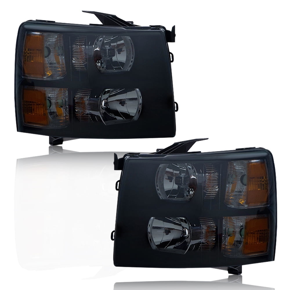 Headlights Assembly Fit for Chevy Silverado 2007-2014 Bumper Headlamps ...