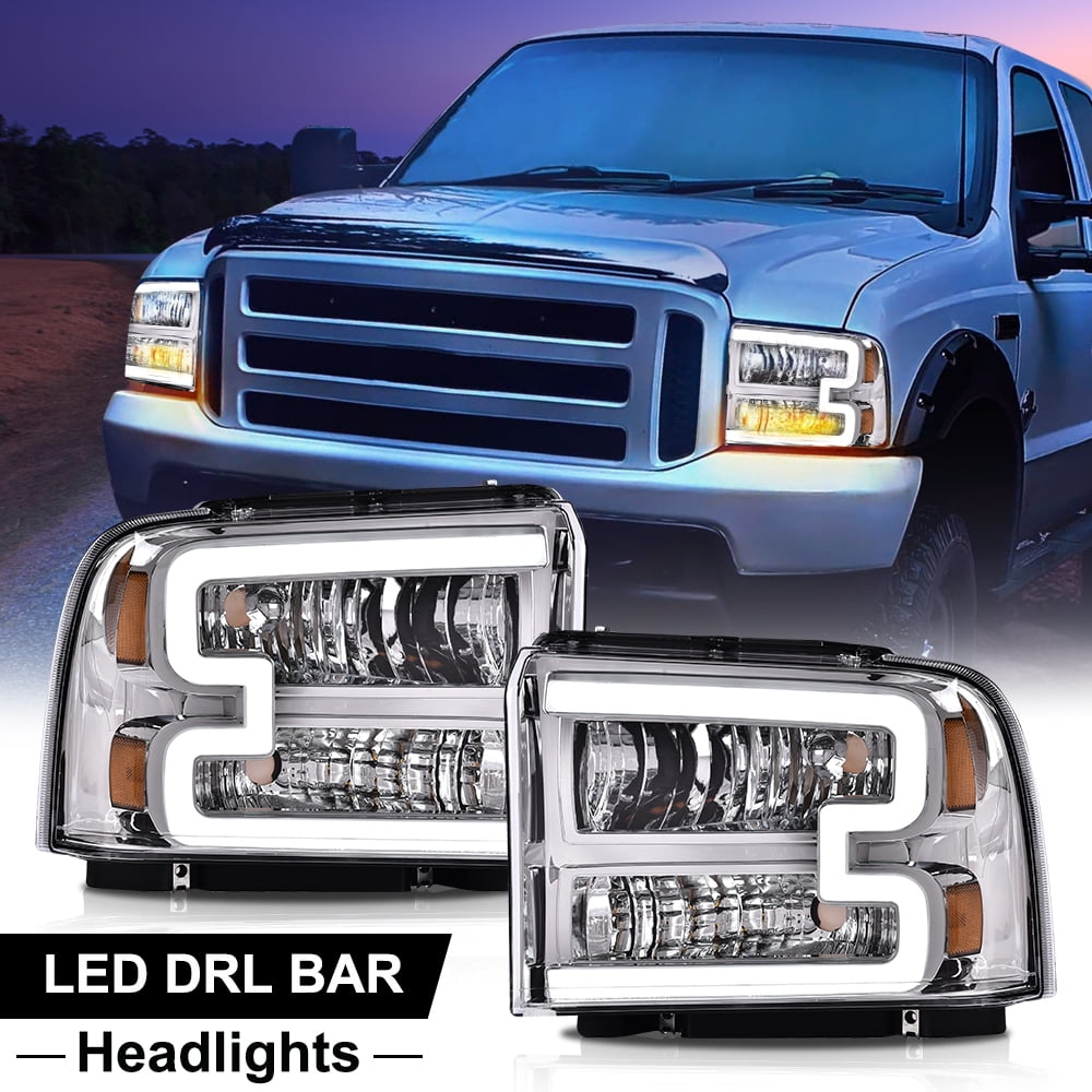 G-Plus LED DRL BAR Headlights Bumper Headlamps Fit for Ford F250 F350 ...