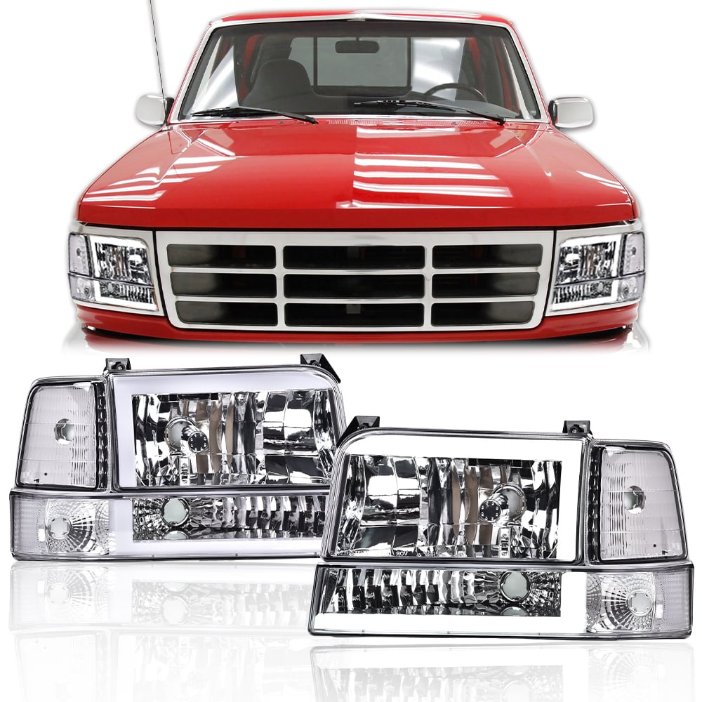 G-Plus LED DRL Headlights Fit for 1992-1996 Ford Bronco F150 F250 F350 ...
