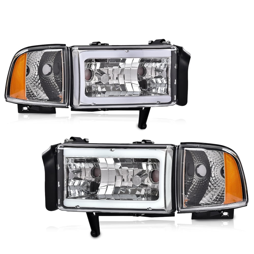G-Plus LED DRL Headlights Fit For Dodge Ram 1500 2500 3500 1994-2002 ...