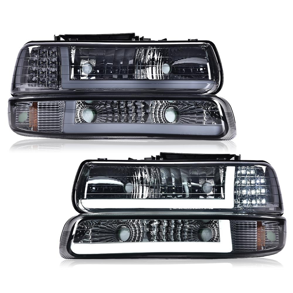 G-Plus LED DRL Headlights Fit for Chevy Silverado/Suburban 1999-2006 ...