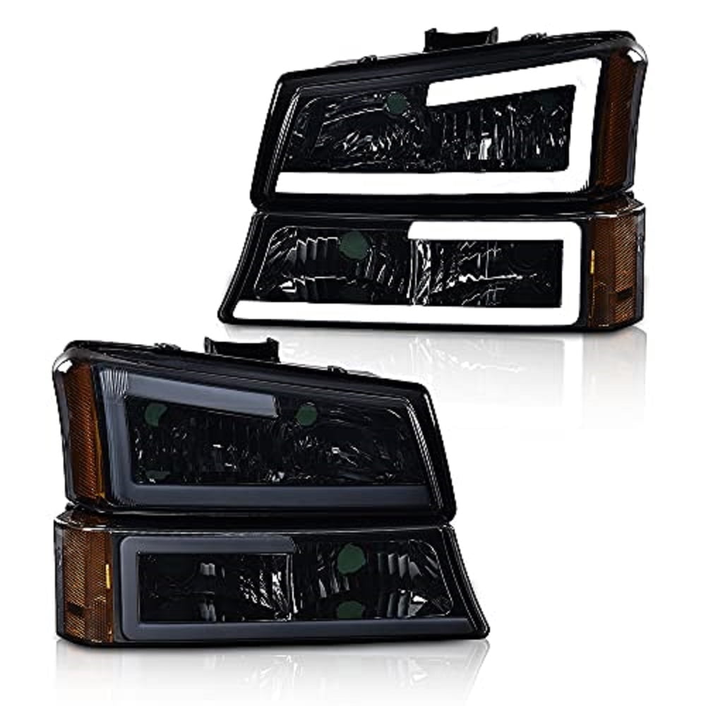 G-Plus LED DRL Headlights Fit for Chevy Silverado/Avalanche Car Truck ...