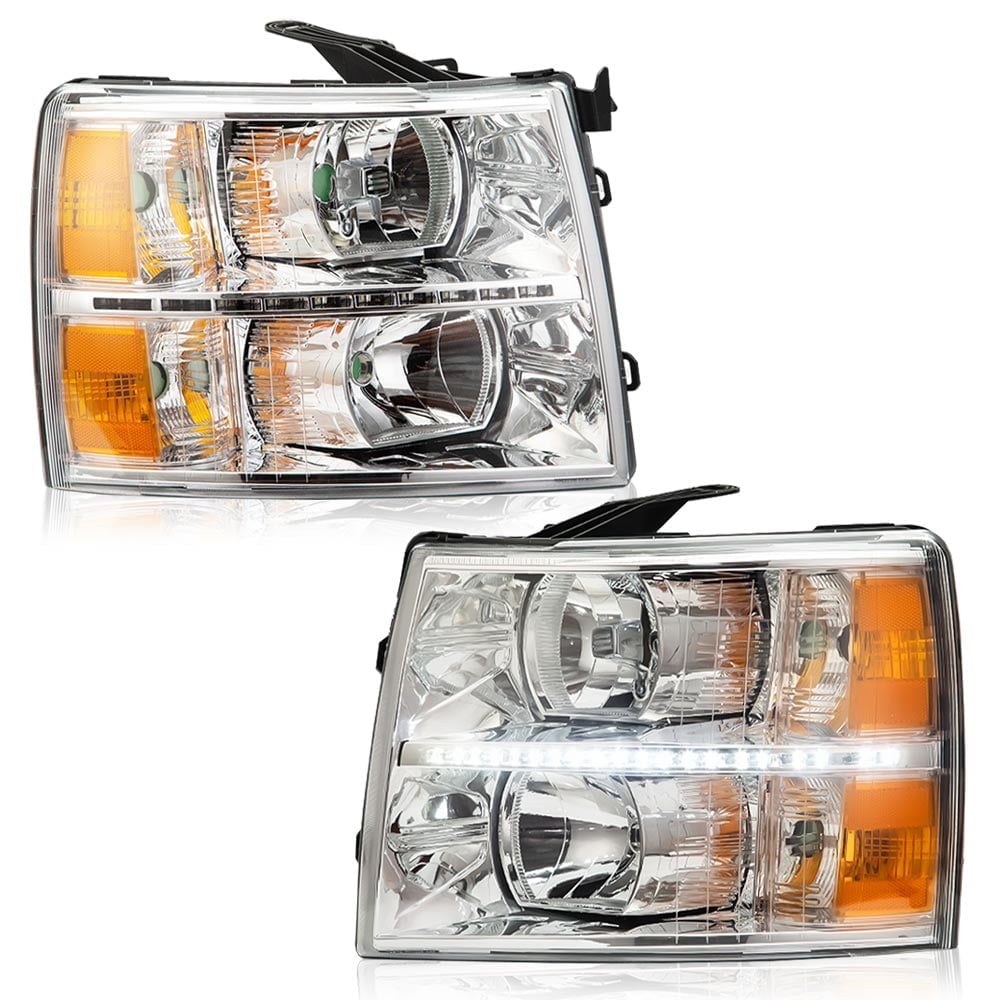 G-Plus LED DRL Headlights Fit for Chevy Silverado 1500 2007-2013/Chevy ...