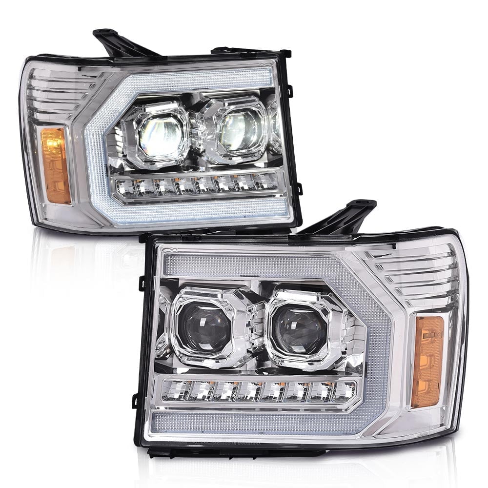 G-Plus LED DRL Headlights Fit for GMC Sierra 1500 2007-2013/GMC Sierra ...