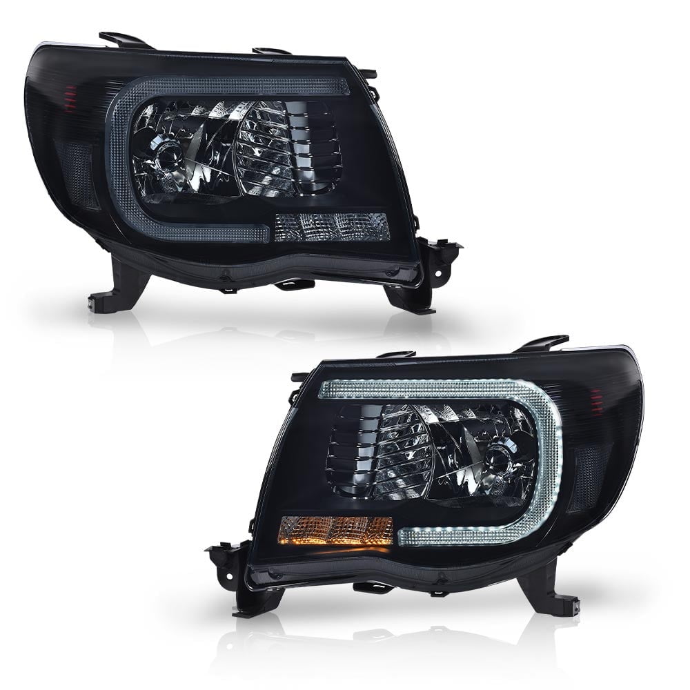 LED DRL Tube Halo Projector Headlights w/o Bulbs Fit for Toyota Tacoma ...