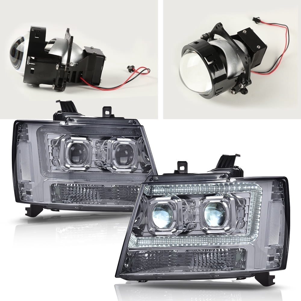 G-Plus LED Tube Dual Projector Headlights Fit for Chevy Tahoe/Suburban ...