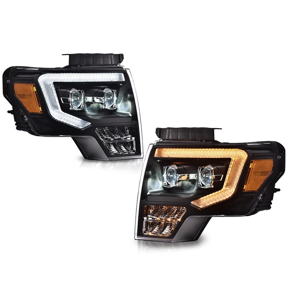 G-Plus LED Tube Dual Projector Headlights Fit for 2009-2013 Ford F150 ...