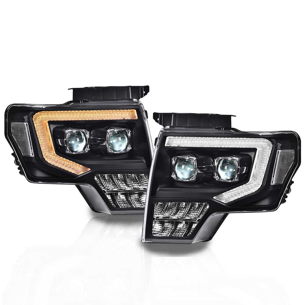 G-Plus LED Tube Dual Projector Headlights Fit for 2009-2013 Ford F150 ...
