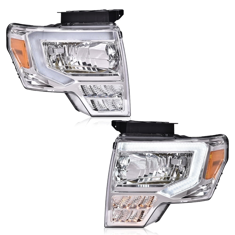 G-Plus LED Tube Headlights Fit for 2009-2014 Ford F150 Bumper Headlamps ...