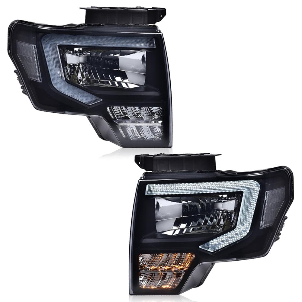 G-Plus LED Tube Headlights Fit for 2009-2014 Ford F150 Bumper Headlamps ...