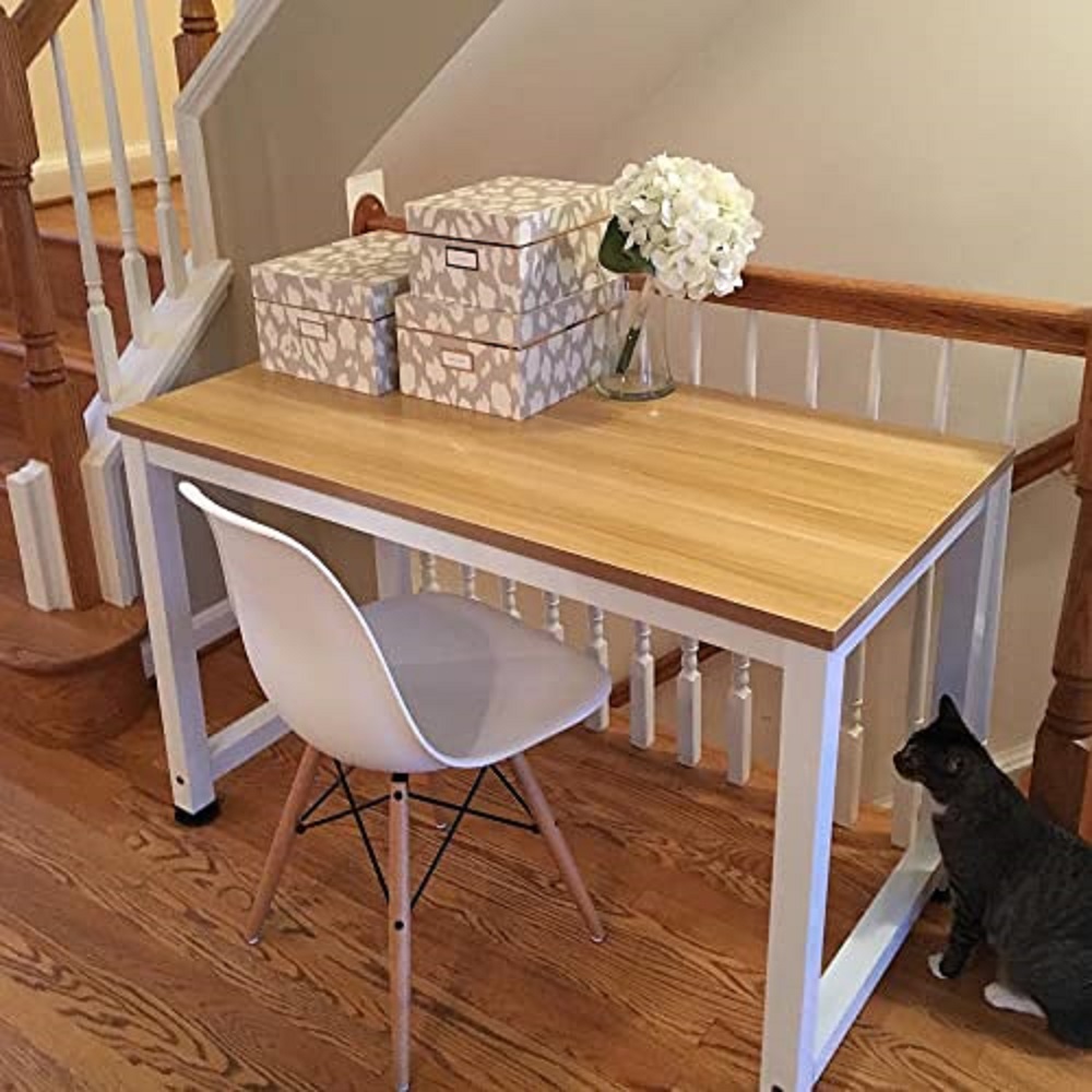 Zimtown Wood Study Table, Laptop Desk, Modern Computer Table, Oak Color ...