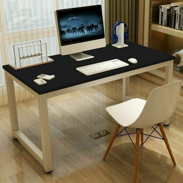 G-Plus Modern Wood Computer Desk: Office Table for PC & Laptop, Study ...