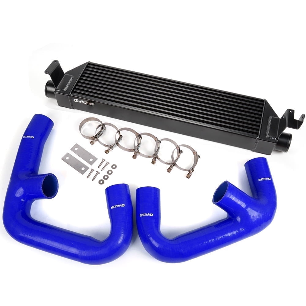 G-Plus Twin Intercooler + Blue Hose Kit Black Fit for VW VOLKSWAGEN ...