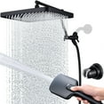 G-Promise 13 Inches Rain Shower Head with 4-Mode Wand Combo, 13 Inches ...