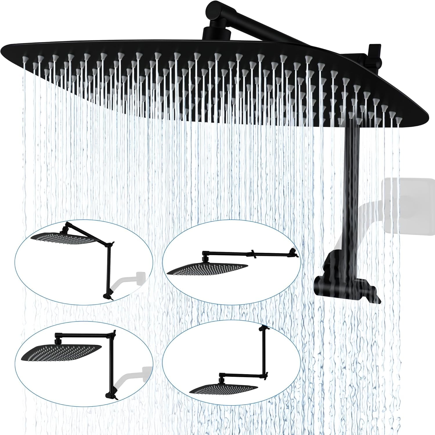 G-Promise All Metal 14 Inch Rain Shower Head with 16 Inch Adjustable ...
