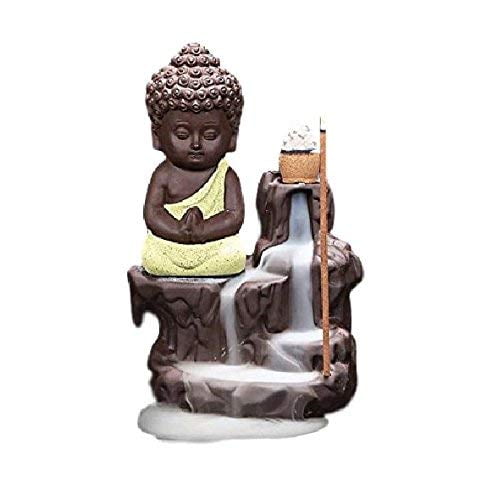 G R Enterprise Polyresin Small God Buddha Idol with Smoke Backflow Cone ...
