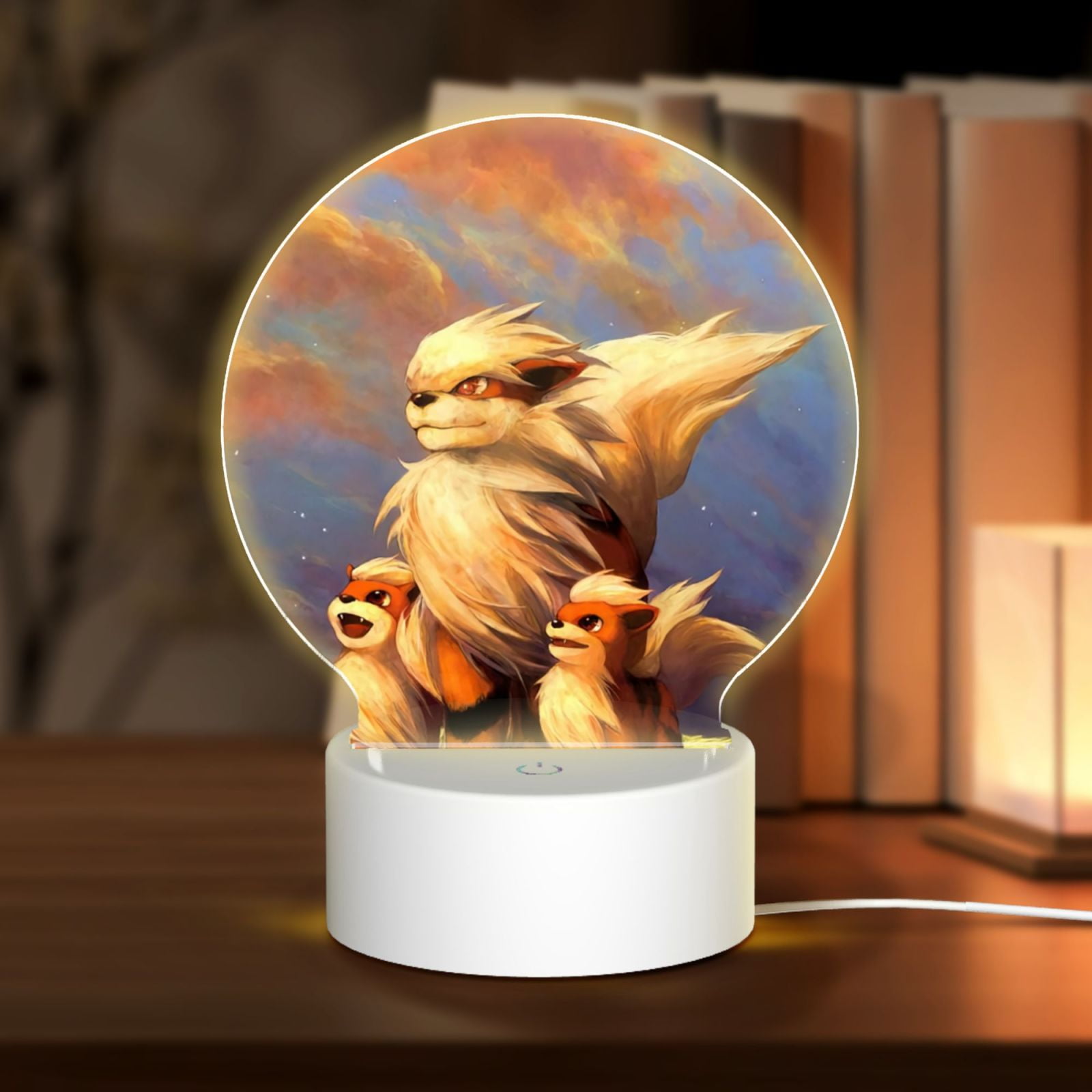 G-Rowlithe Anime Round Acrylic Night Light Is Suitable For Rooms ...