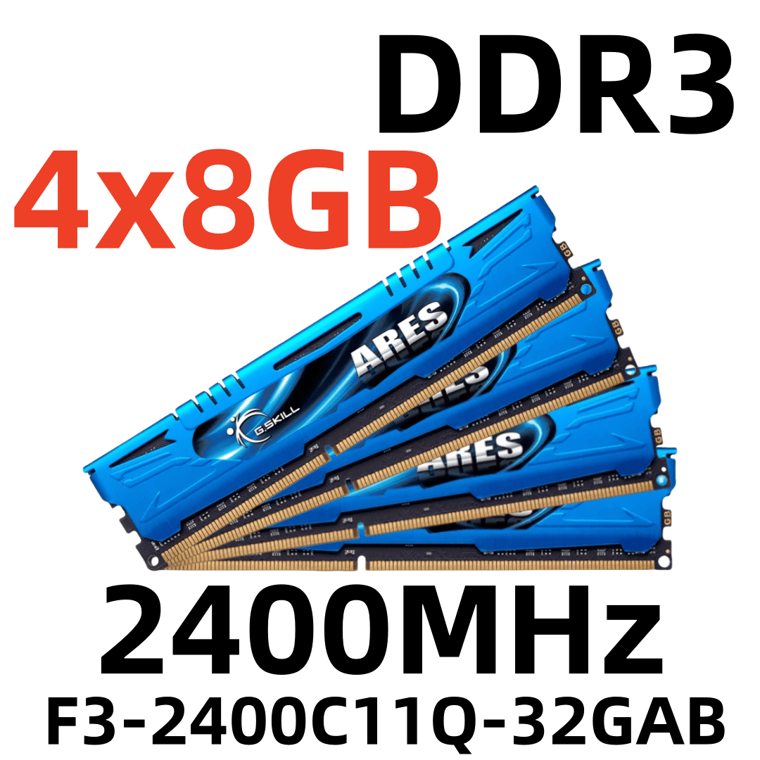 G.SKILL ARES DDR3 2400MHz 32GB RAM Desktop Memory DIMM for PC,4x8GB,F3-2400C11Q-32GAB - Walmart.com