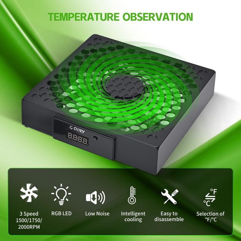 G-STORY Cooling Fan for Xbox Series X with Automatic Fan Speed Adjustable by Temperature, LED ...