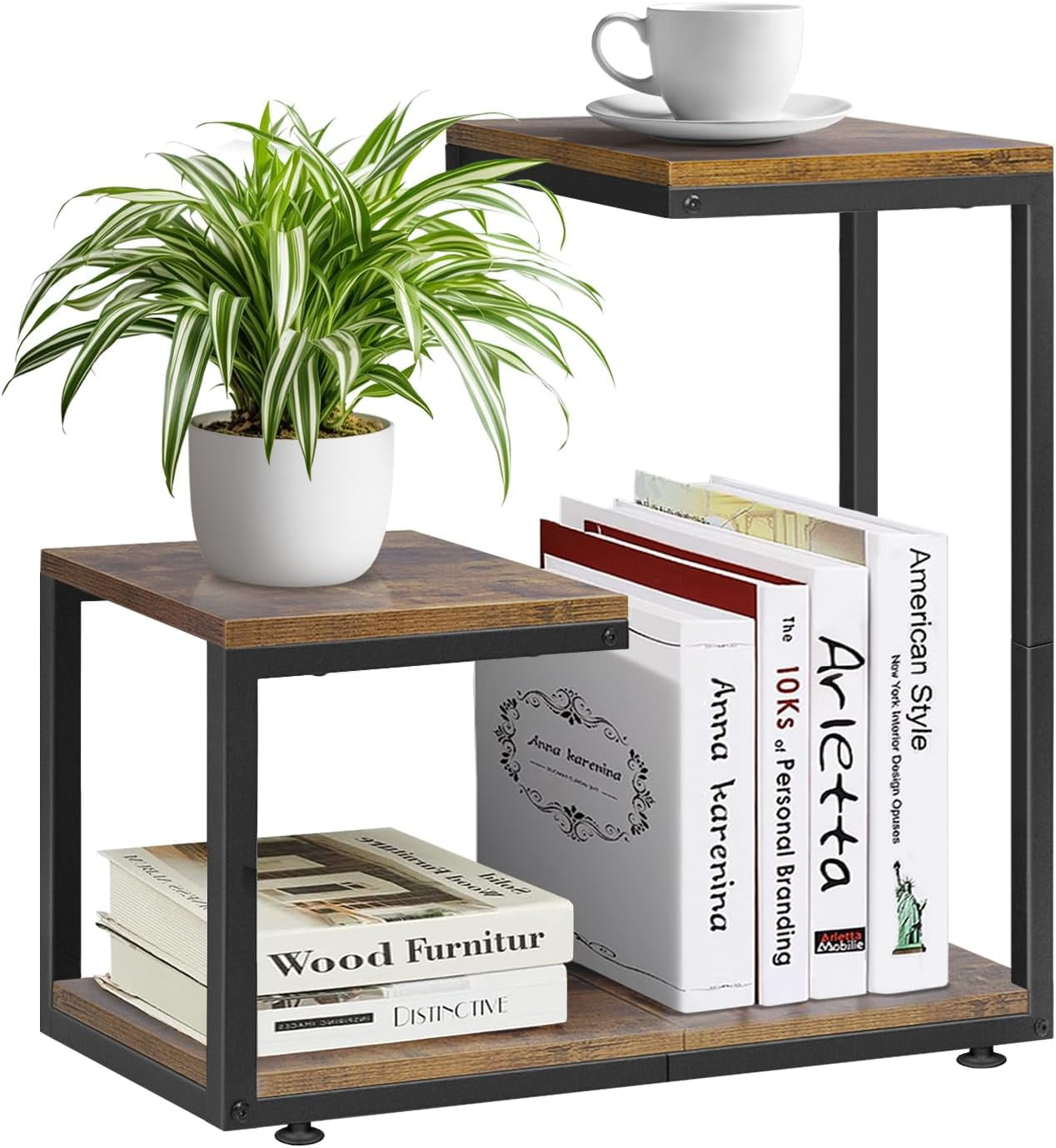 G Shaped Side Table, 3 Tier End Table for Couch Indoor, Small Sofa ...