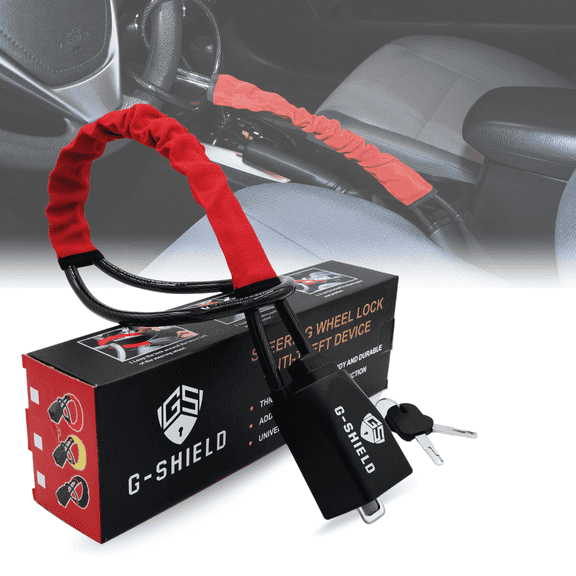 Car Steering Wheel Lock With Seat Belt Socket Steel Rope High Tension ...
