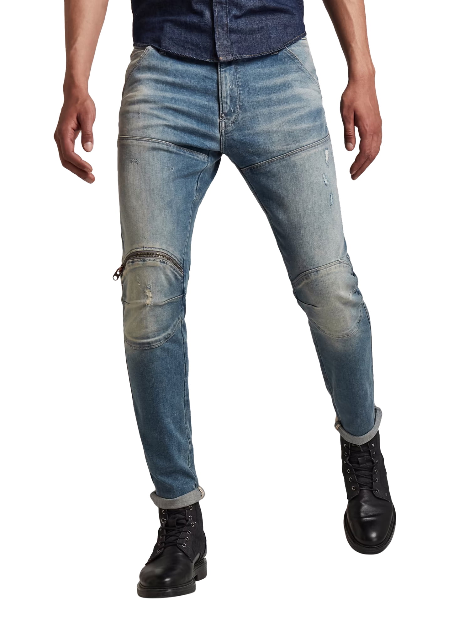 G-Star Raw Mens 5620 3D Zip Knee Skinny Jean BLU-32 - Walmart.com