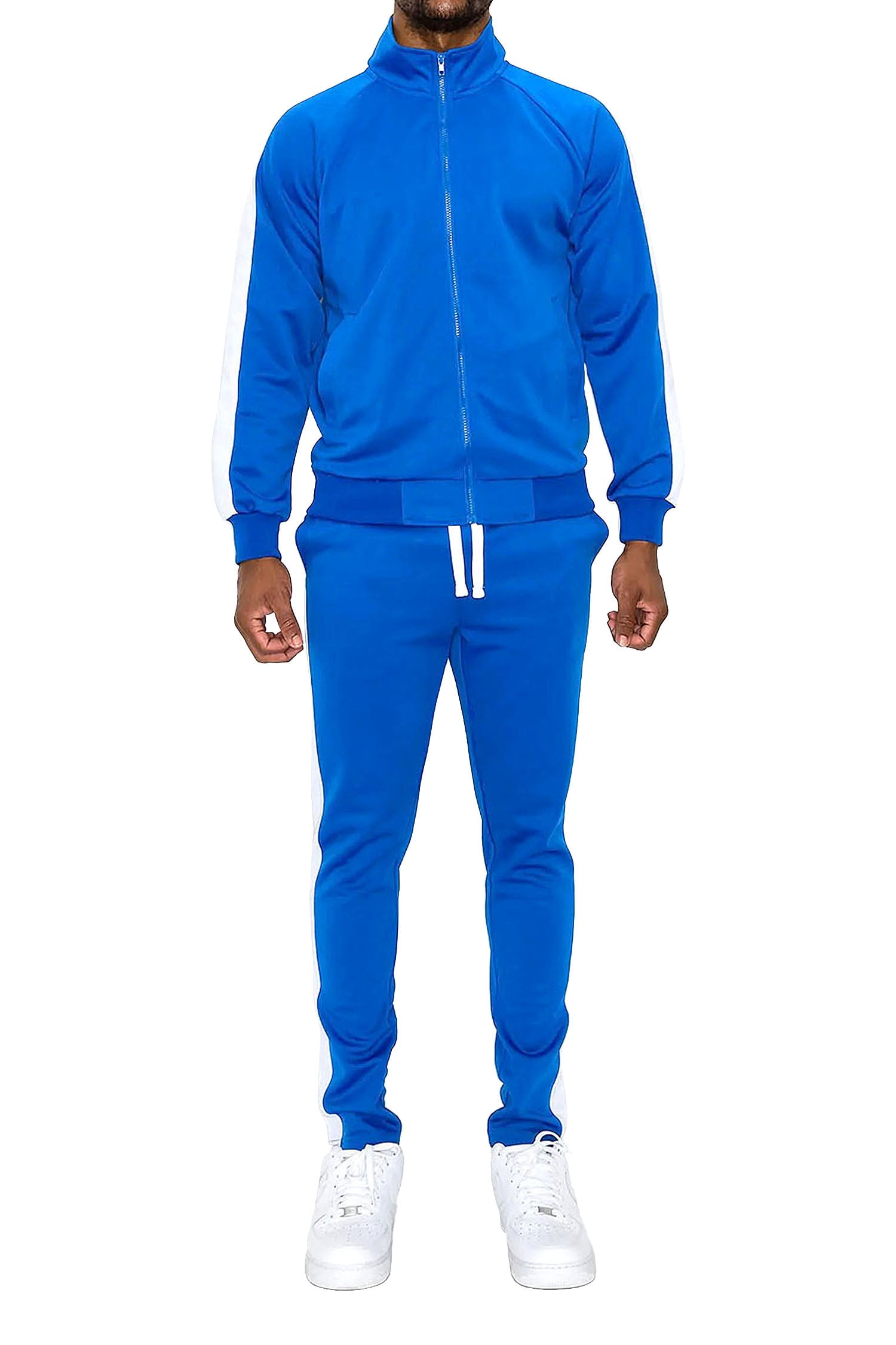 G-Style USA Men's Essential Side Stripe Tracksuits ST868- Royal Blue ...