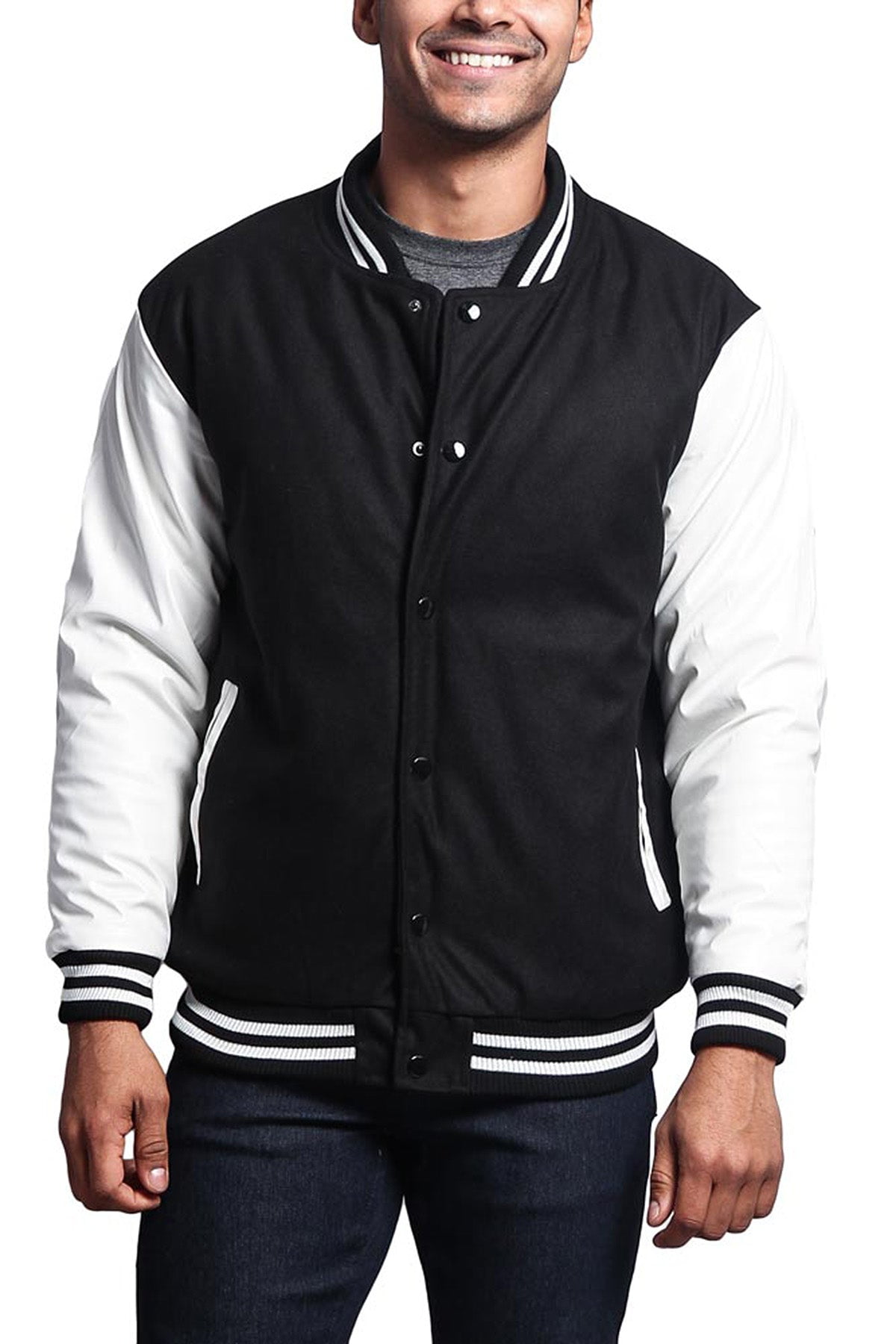 G-Style USA Men's Letterman Baseball Varsity Jacket VJ100A - BLACK ...