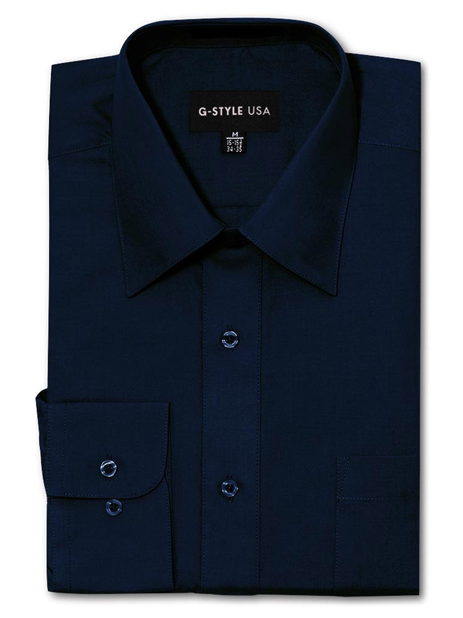 G-Style USA Men's Regular Fit Long Sleeve Solid Color Dress Shirts ...