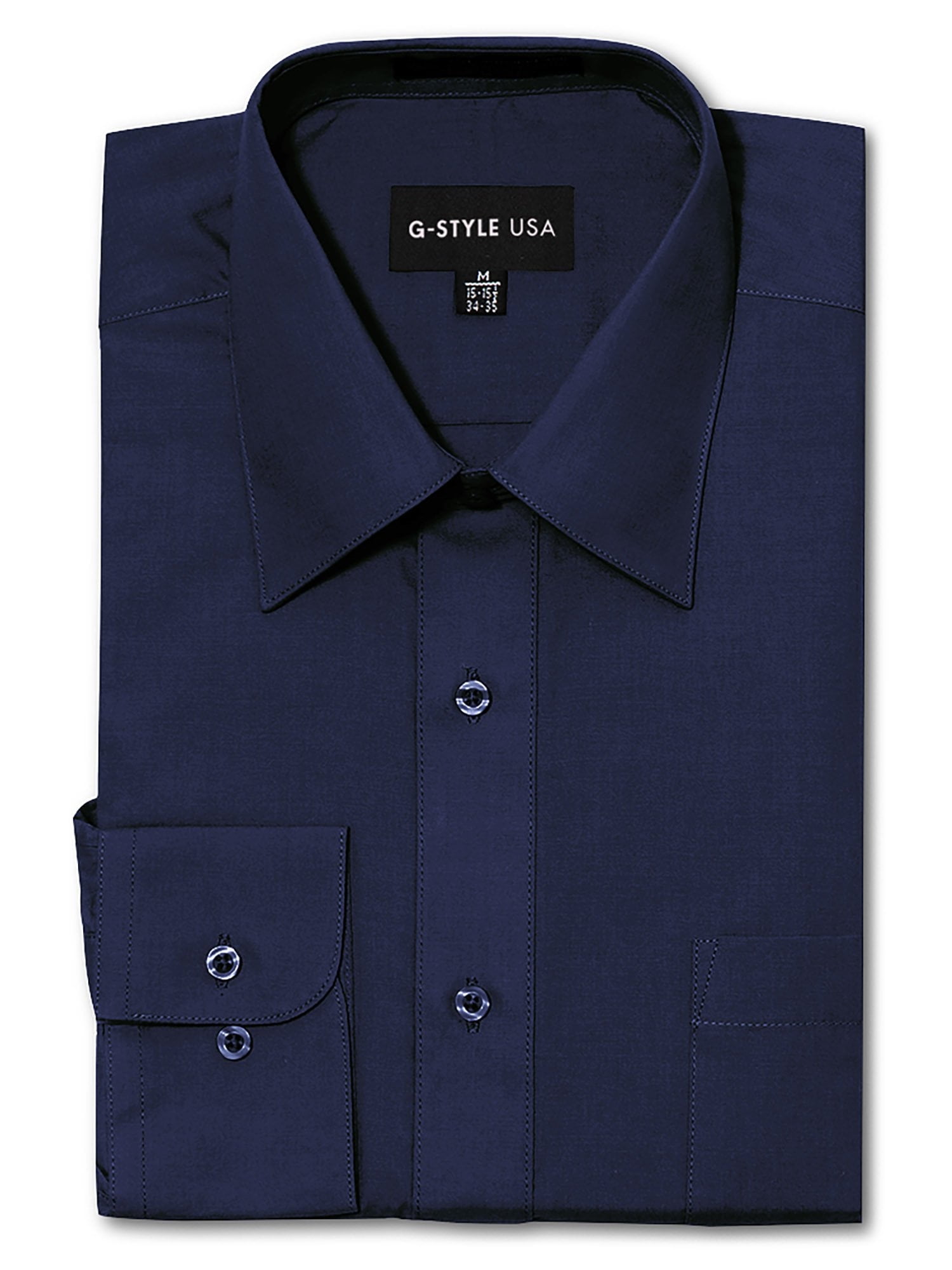 G-Style USA Men's Regular Fit Long Sleeve Solid Color Dress Shirts ...