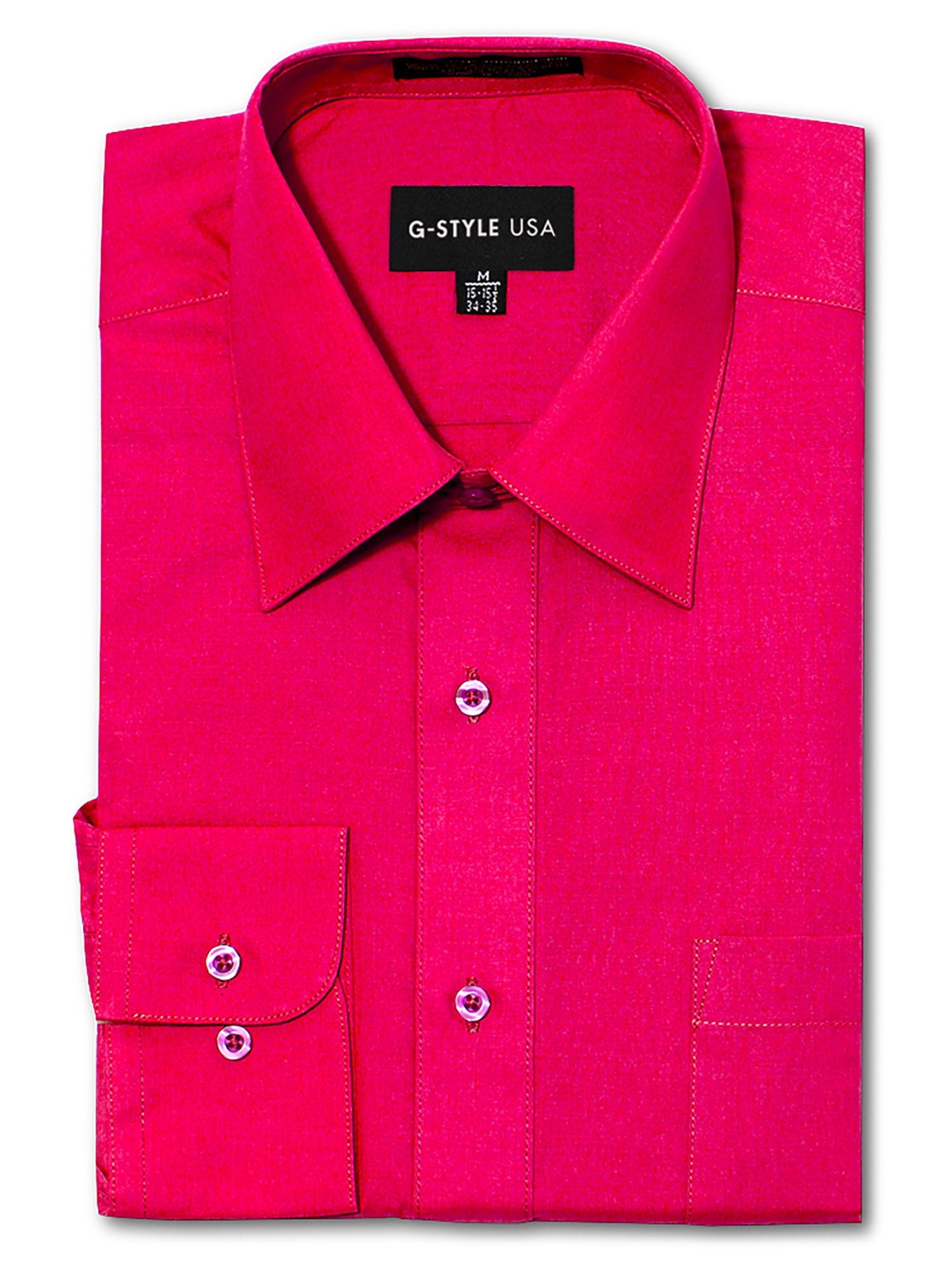 G-Style USA Men's Regular Fit Long Sleeve Solid Color Dress Shirts ...