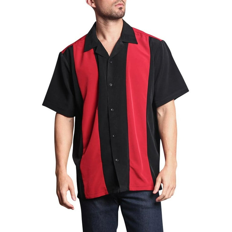 G-Style USA Men's Two Tone Retro Bowling Shirt, Lightweight G-Style USA Men's Two Tone Retro Bowling Shirt, Lightweight