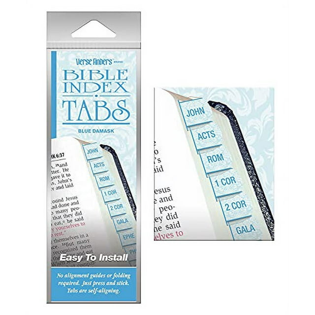 G.T. Luscombe Company, Inc. Blue Damask Verse Finder Bible Tabs | Easy ...